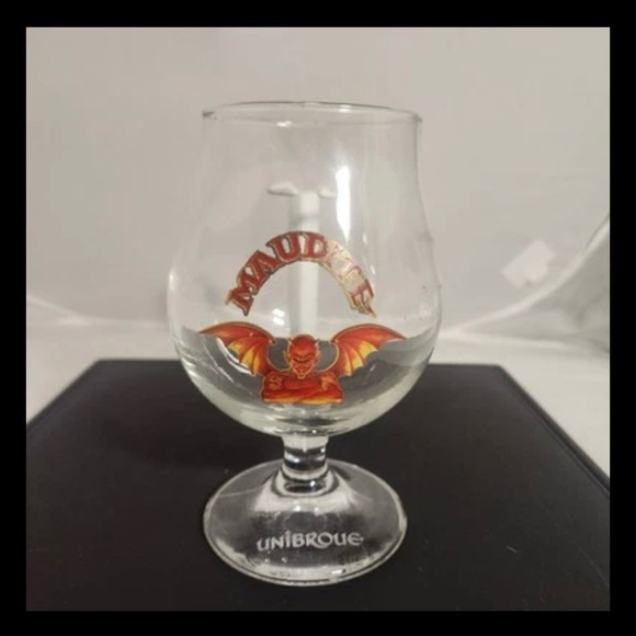 maudite | Dining | Maudite Red Devil Snifter Glass Winged Devil Graphic ...